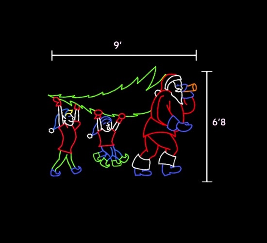 SANTA BRINGING IN THE TREE