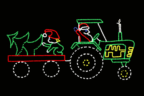 Green Tractor Christmas Lights